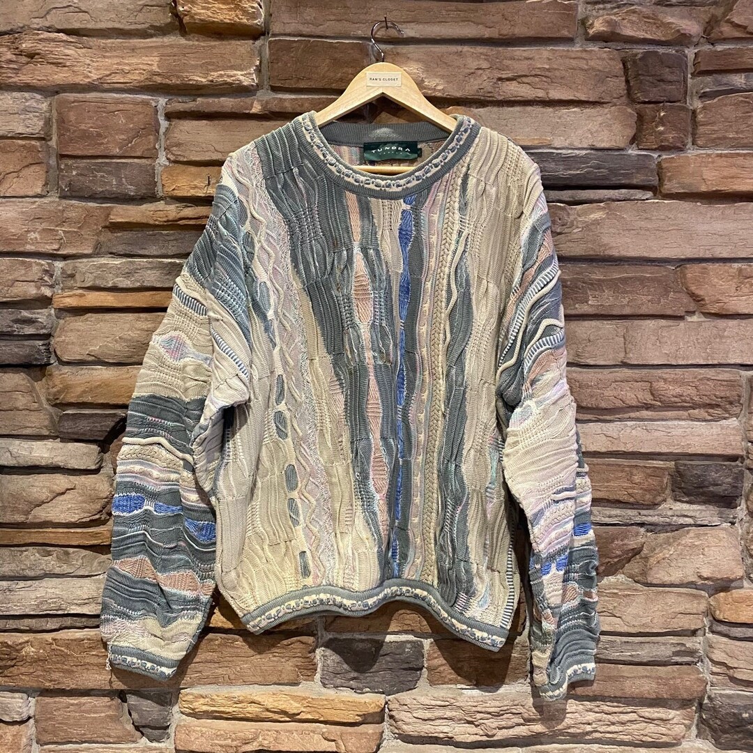Vintage Tundra Brand Coogi Style Knit Sweater | Vintage Sweater | Light ...