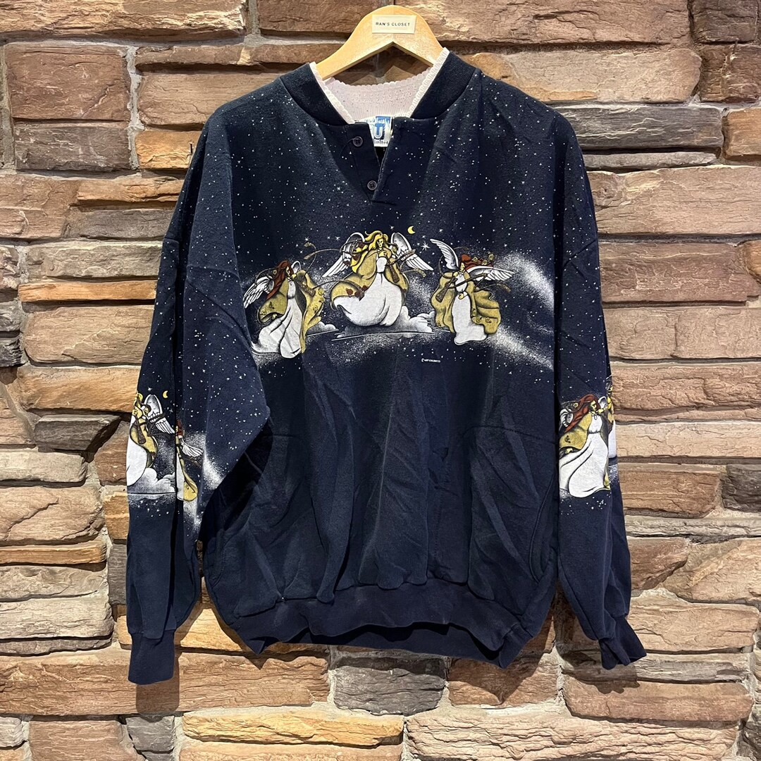 Vintage A.U. Unlimited Holiday Graphic Sweatshirt With Angels Playing ...