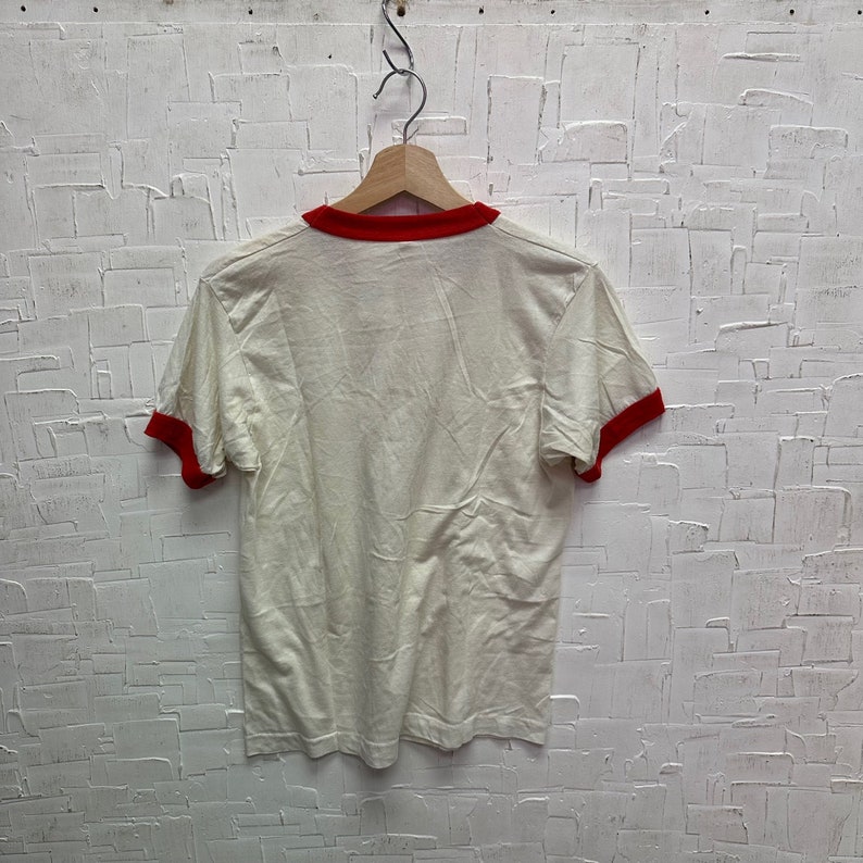Vintage 1987 Greater Rochester Wrestling School White and Red Ringer Tee Vintage T-shirt 80's ...