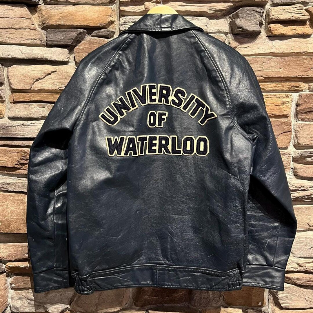 Vintage University of Waterloo Leather Jacket | Vintage Jacket ...