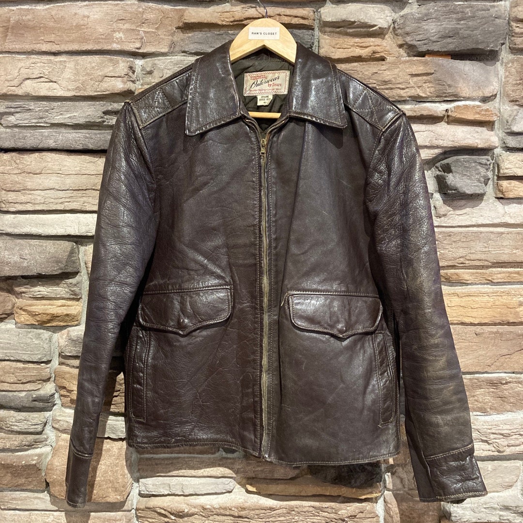 Vintage 60s Hercules by Sears Horse Hide Leather Jacket Vintage Jacket ...