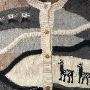 Vintage Knit Cardigan With Animals | Vintage Cardigan | Button up ...
