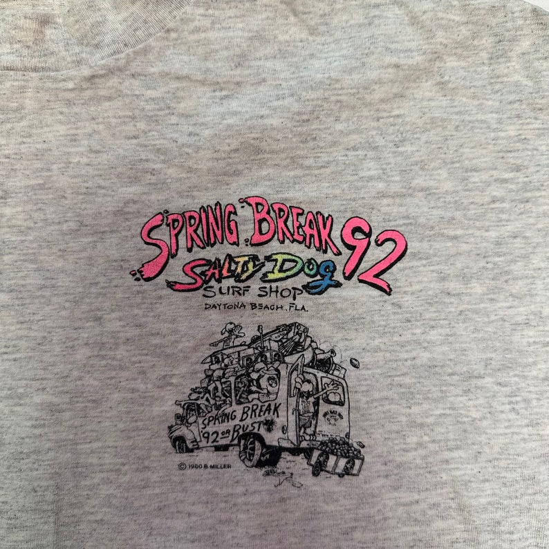 1992 Vintage Spring Break '92 Salty Dog Daytona Beach Graphic T-shirt ...