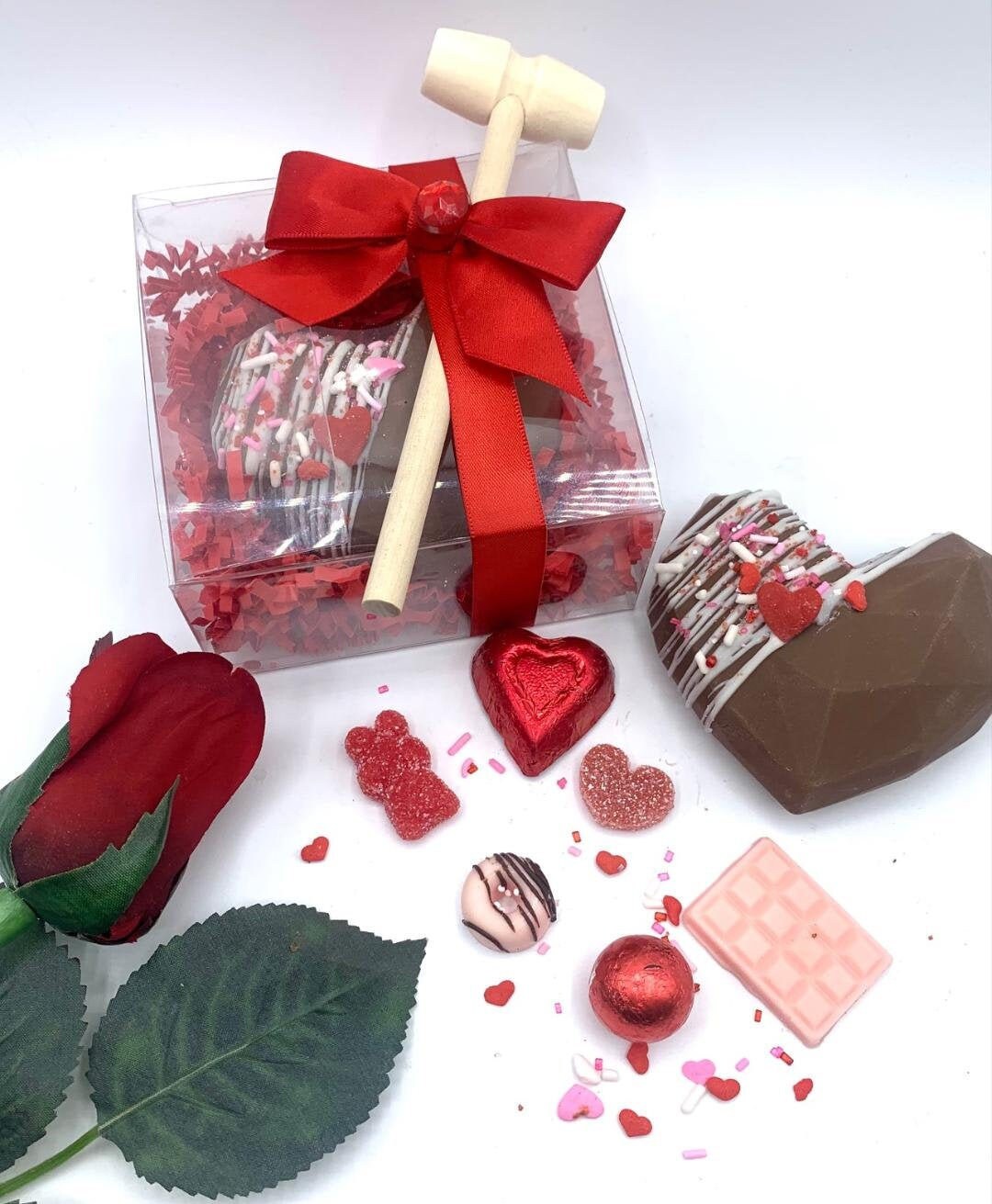 Breakable, Chocolate Geometric, Treat Filled, 4" Smash Heart. Gourmet ...