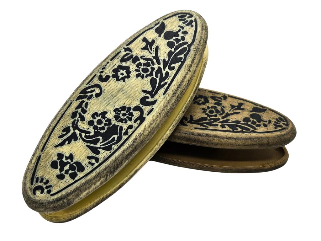 Knotting Shuttle - 'floral Woodcut' - A Shuttle Used to Create Knotted ...