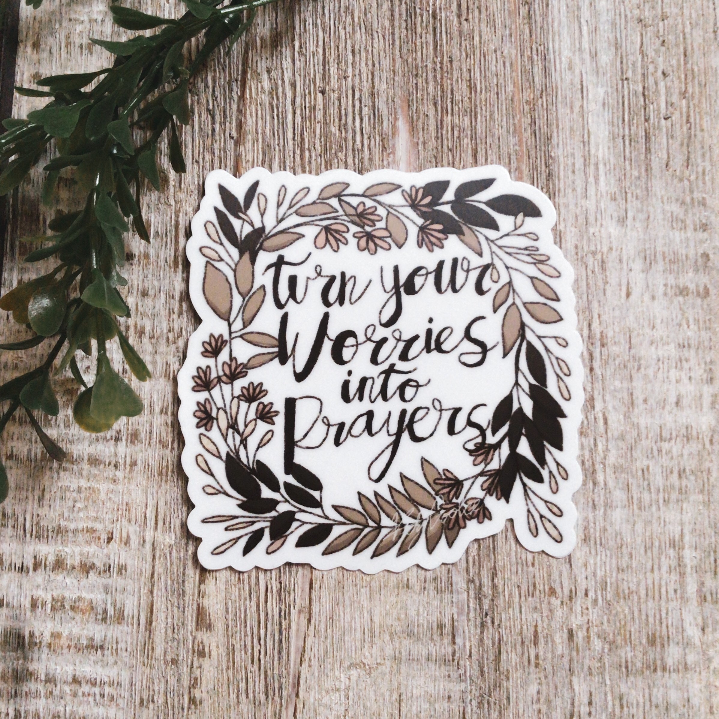 Turn Your Worries Into Prayers Sticker | Etsy