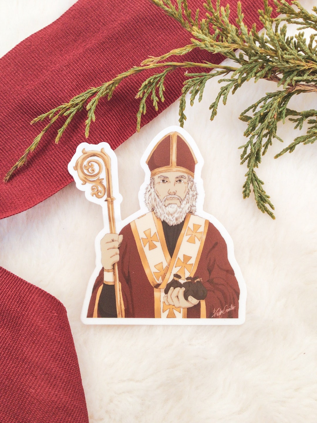 St. Nicholas 3x3 in Sticker, Saint, Christian, Santa Clause, Catholic ...