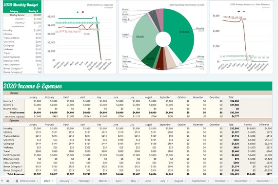 Digital Personal Finance Budget Spreadsheet for Google Sheets - Etsy