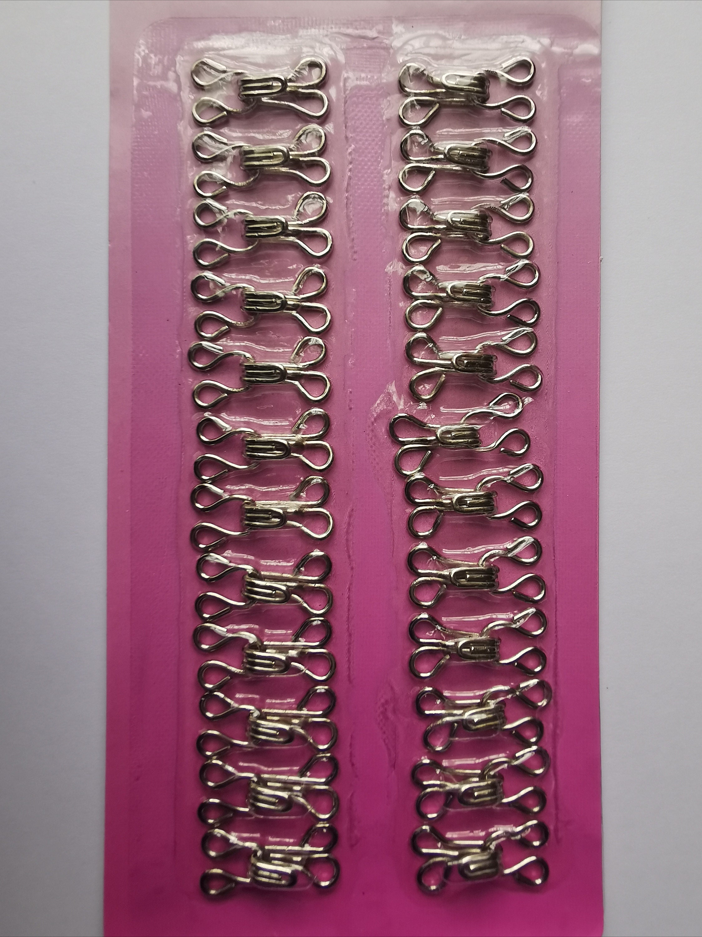 Size 0123 Hook and Eye Fasteners Silver Black Hooks and | Etsy UK