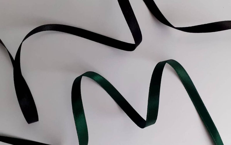 3-200m of 6mm 1/4 Double Satin Ribbon Thin Black | Etsy