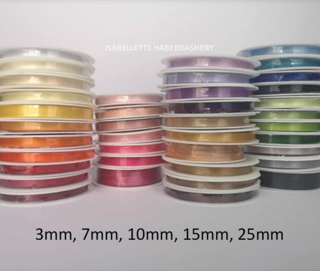 Double Satin Ribbon 3 Mm 7 Mm 10 Mm 15 Mm 25 Mm Wide Thin Ribbon ...
