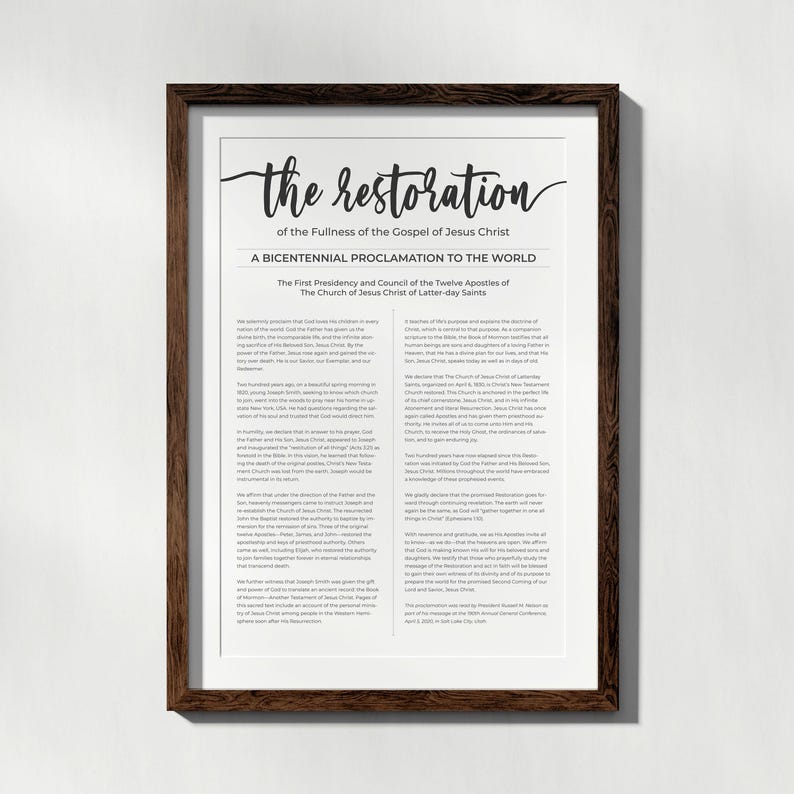 LDS PRINT SET of 4, the Restoration, the Living Christ, the Family ...