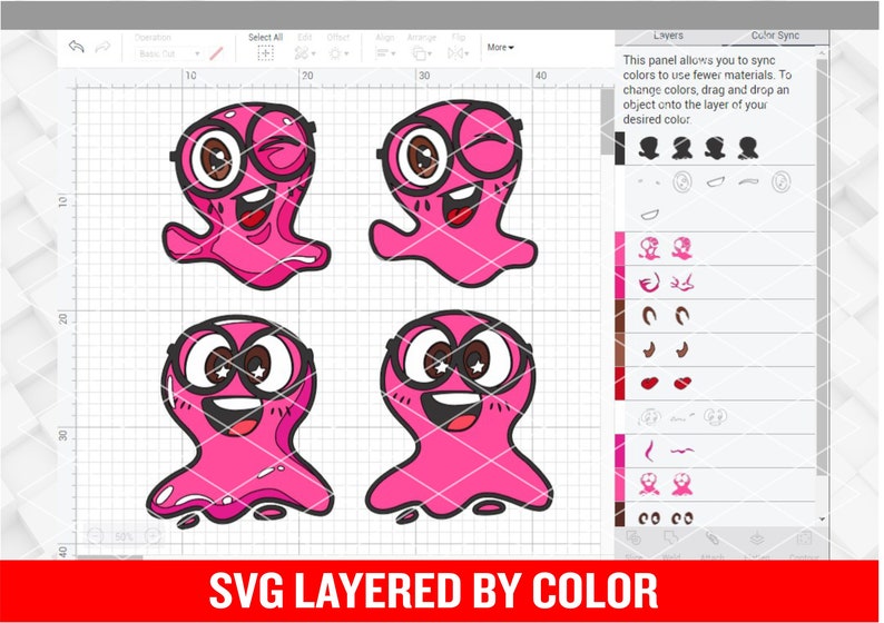 Slime Sam Svg Layered by Color Clipart Vector Easy Cut - Etsy