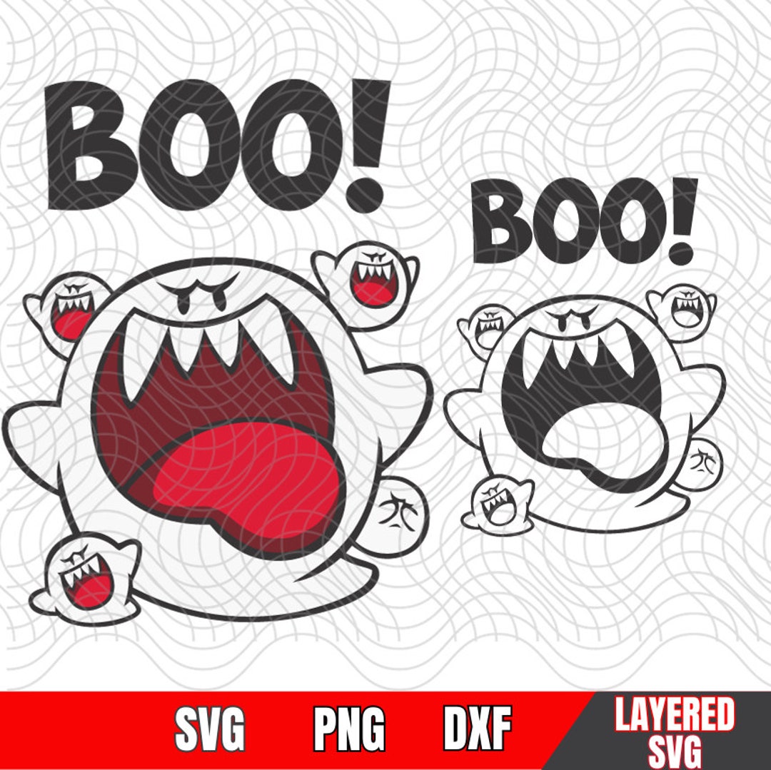 Super Mario Ghost SVG Bundle: Layered Clipart, Cricut & Silhouette ...