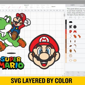 Super Mario Bundle Svg, Layered by Color, Super Mario Clipart, Vector ...