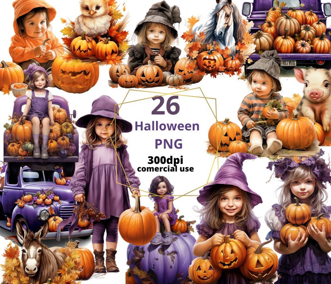 Halloween Bundle Clipart, Transparent PNG, Pumpkin,halloween Witches - Etsy