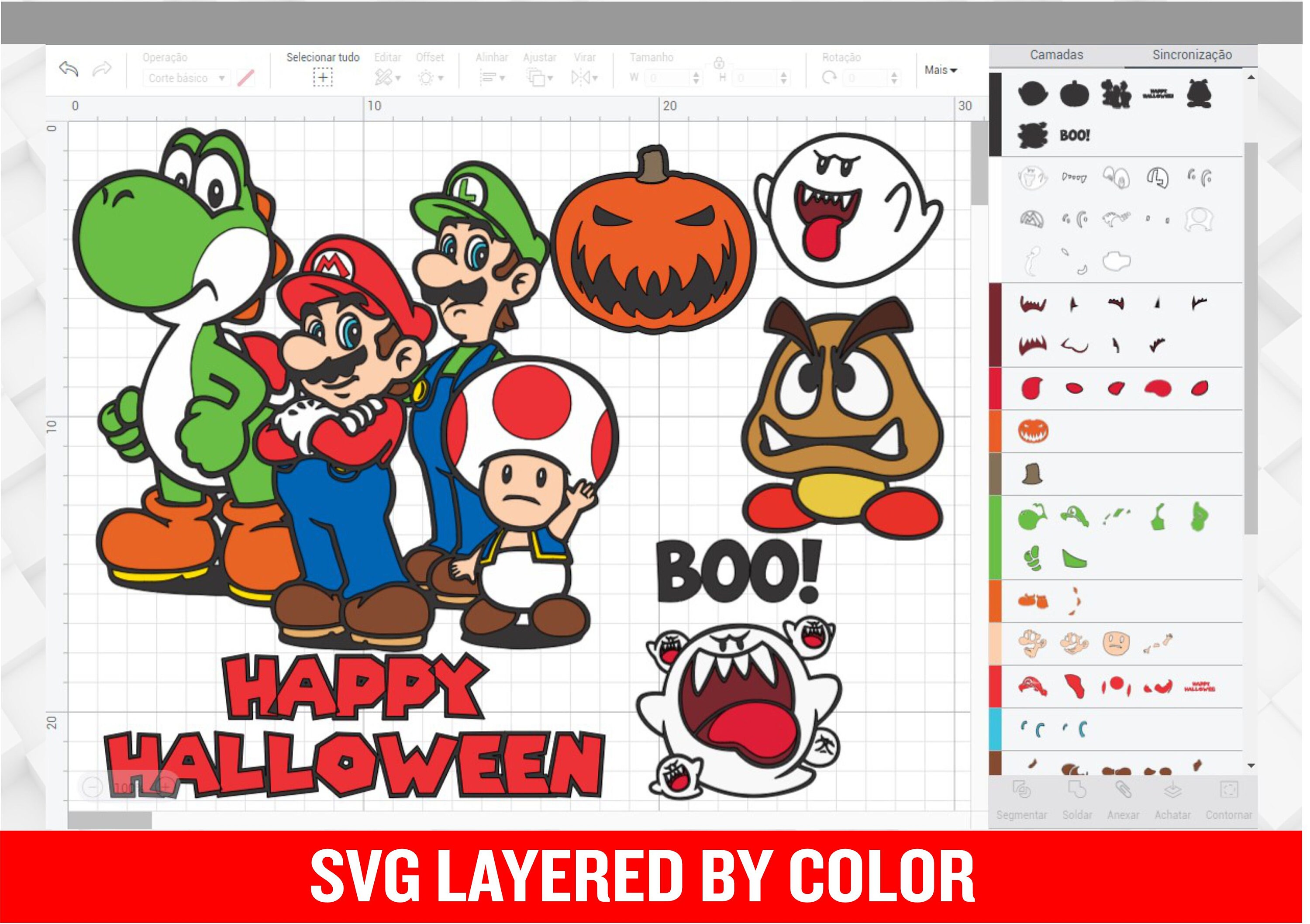 Super Mario Halloween Svg Layered by Color Super Mario - Etsy