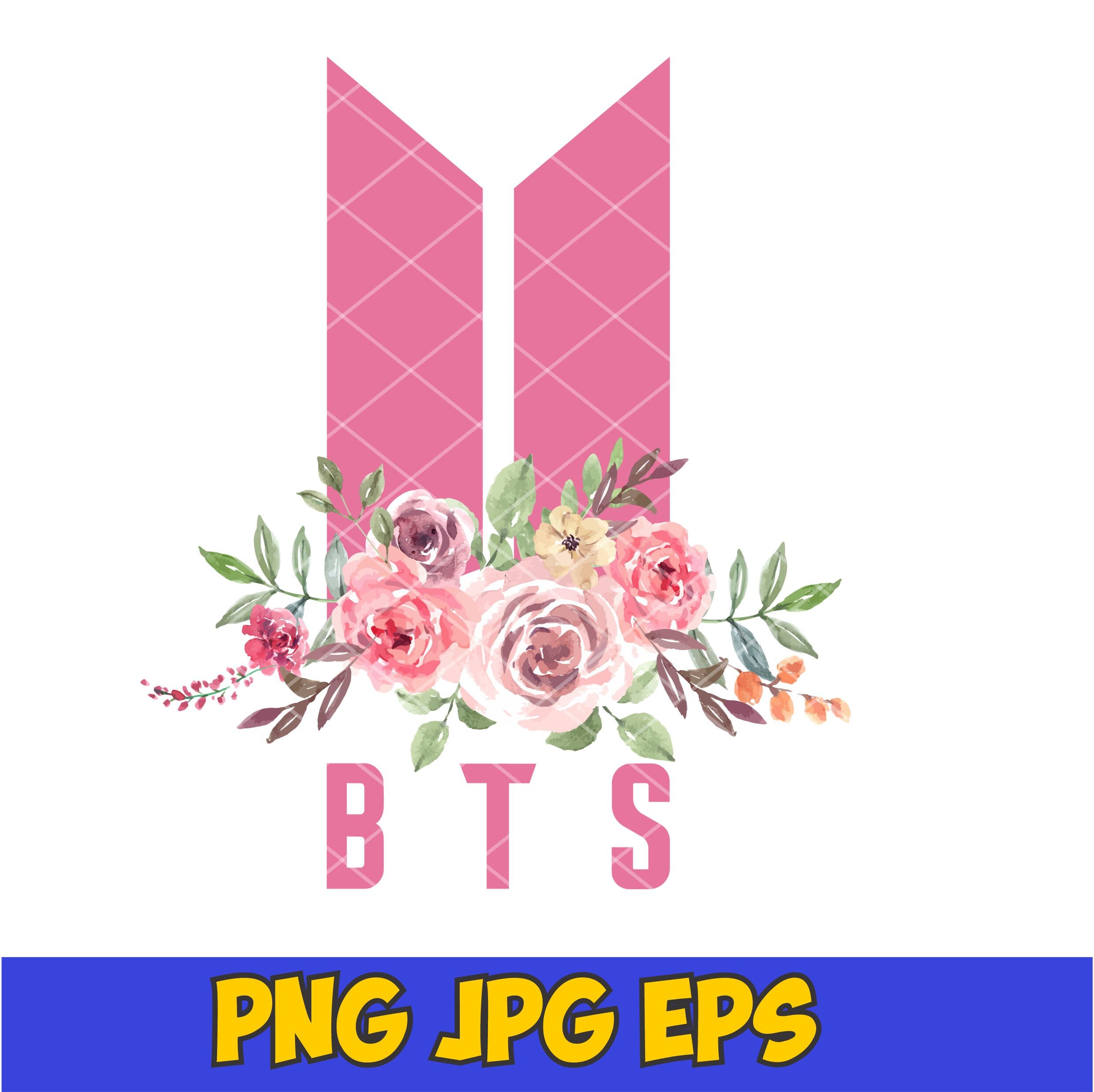 BTS Logo FLOWERS Clipart BTS Png K-pop Png Bts K-pop - Etsy