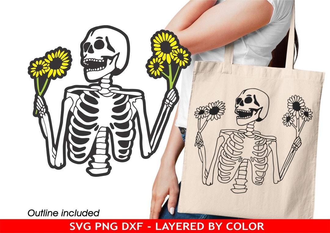 Skeleton SVG, Layered by Color, Outline Included, Vector, Cut File ...