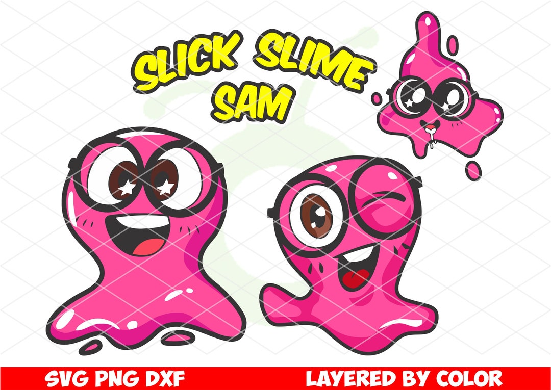 Slime Sam Svg Layered by Color Clipart Vector Easy Cut - Etsy