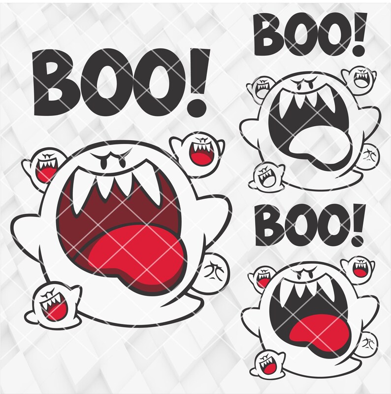 Super Mario Ghost SVG Bundle: Layered Clipart, Cricut & Silhouette ...