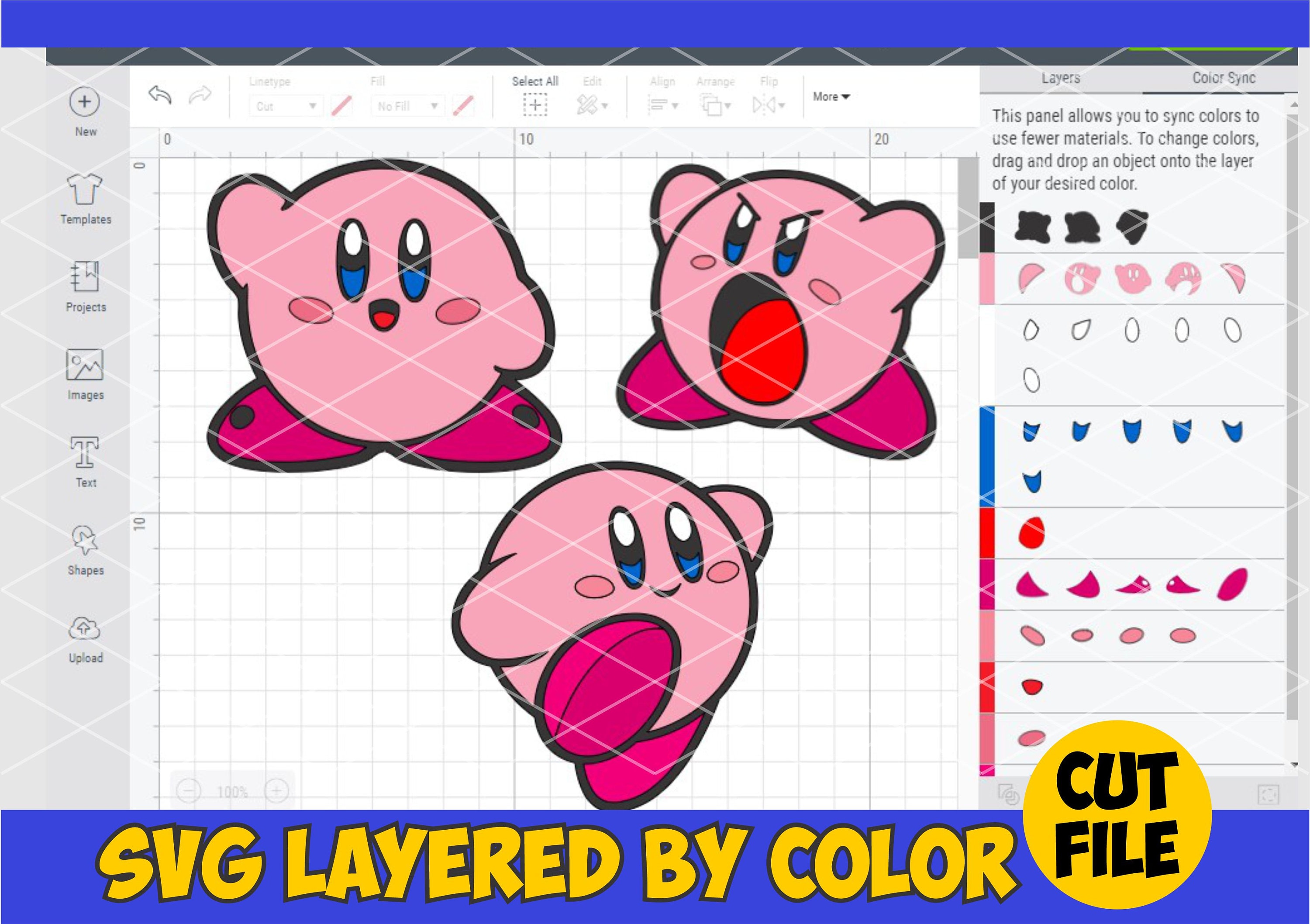 Kirby Svg easy Cut Layered by Color Cutting File Cricut | Etsy UK