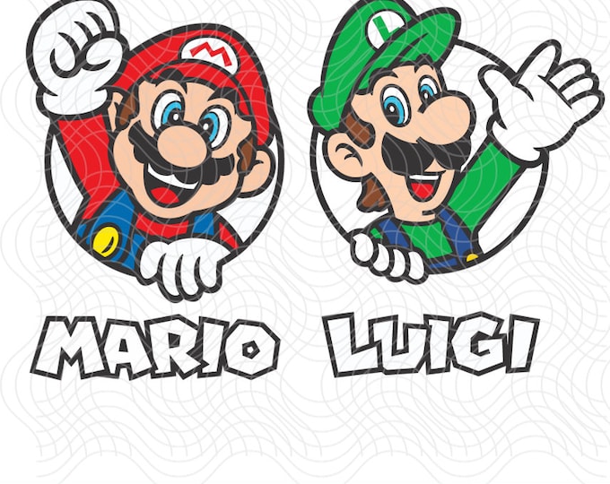 Mario and Luigi Laser Cut File,super Mario Svg Files,cnc Route File ...