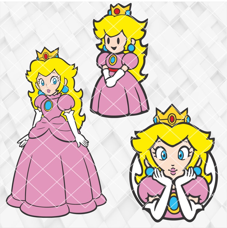 Princess Peach Svg Layered by Color Bundle 3 in 1 Easy Cut - Etsy