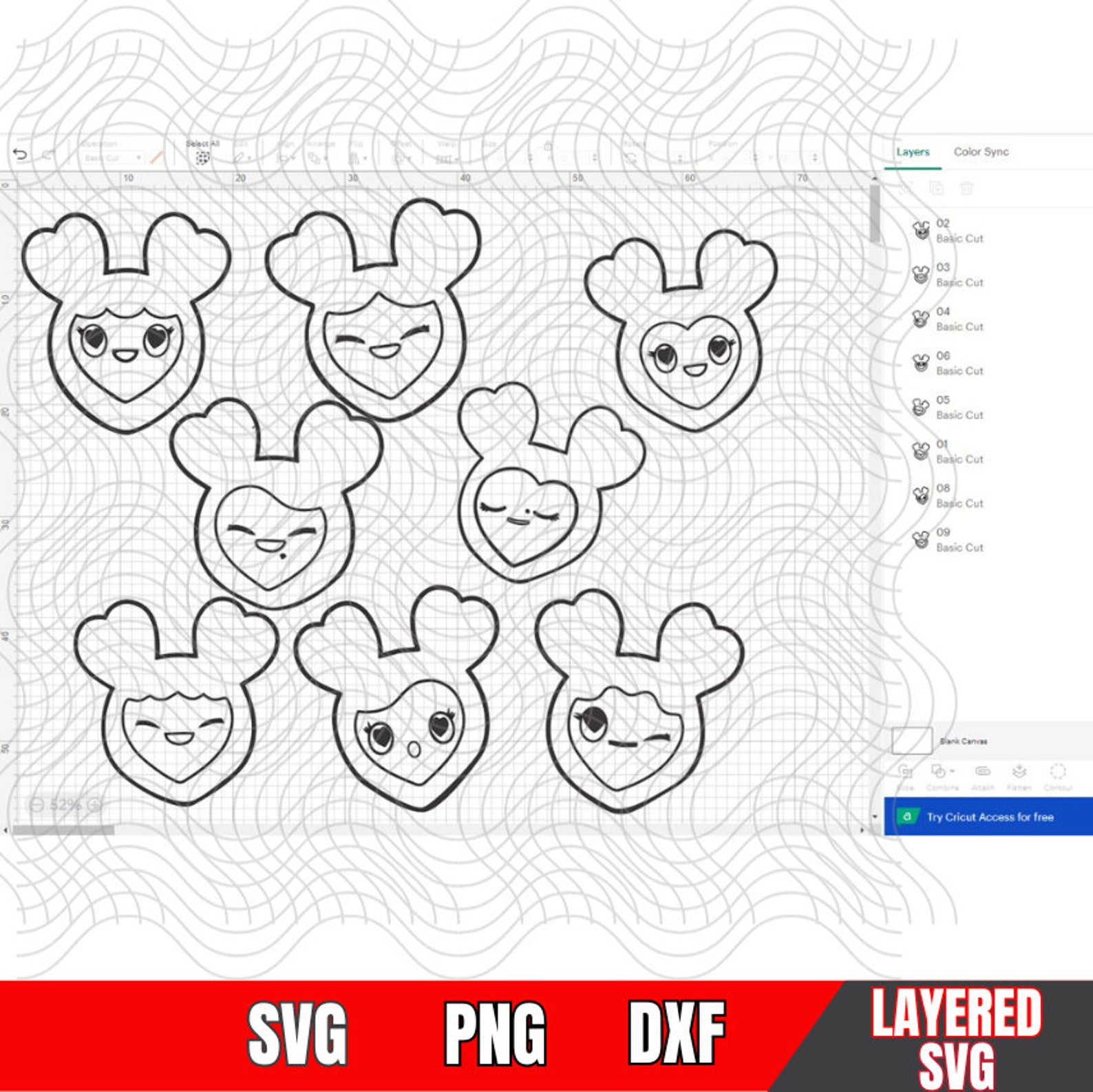 Twice Lovelys Face SVG PNG DXF - K-pop Outline (digital Download) - Etsy