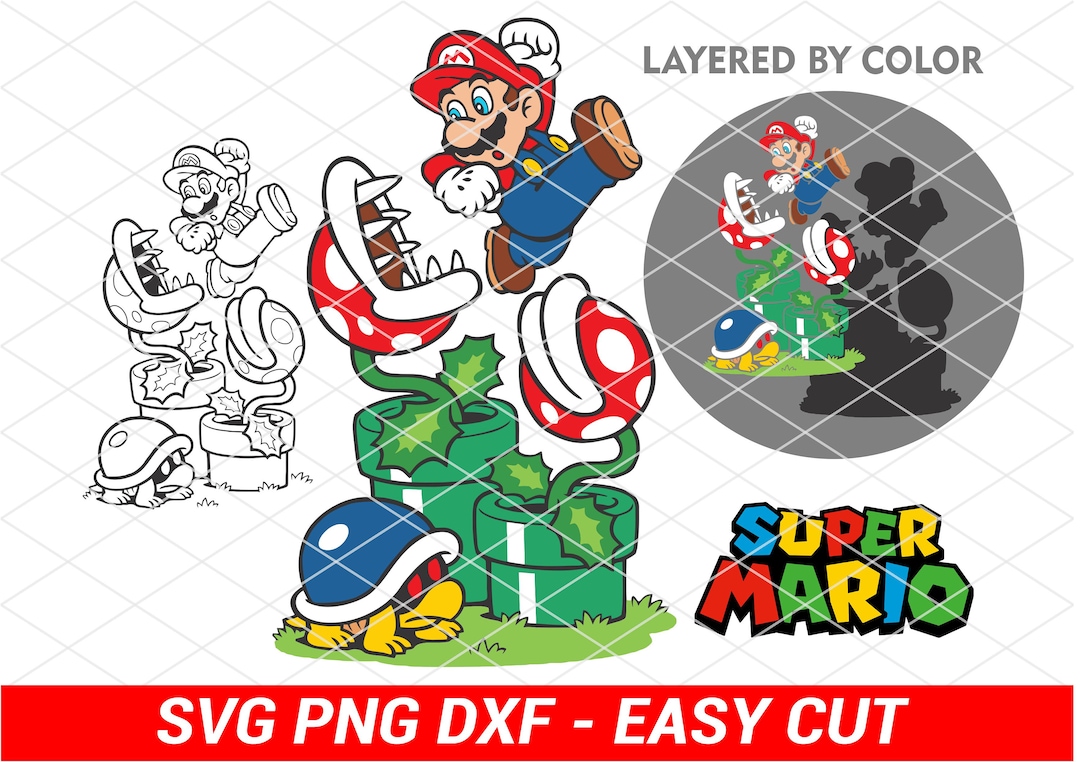 Super Mario Svg Layered by Color Easy Cut Cricut - Etsy