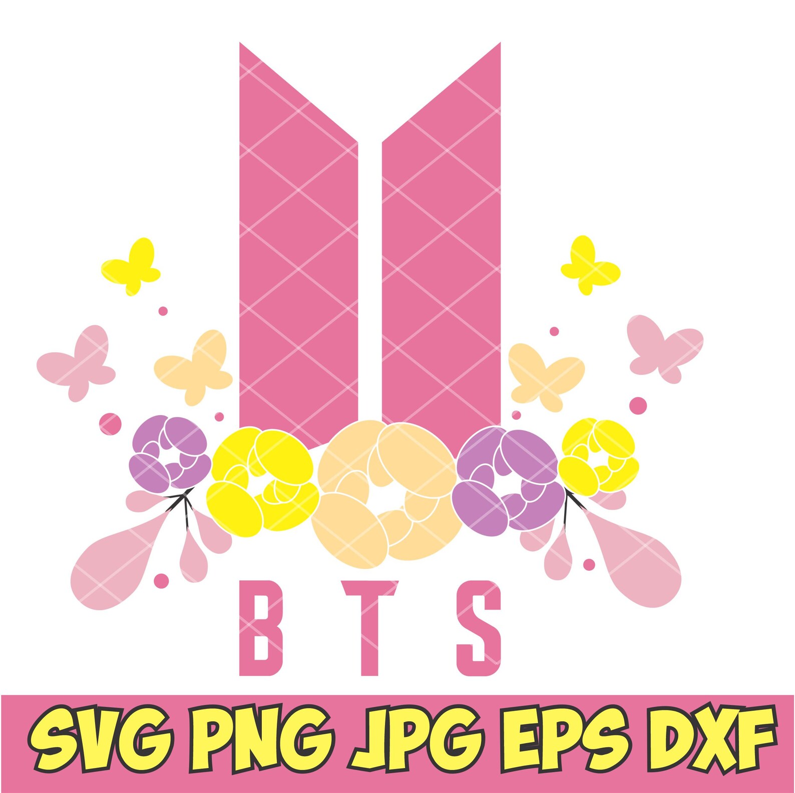 Bts Svg Cut File BTS FLOWERS Clipart BTS Png K-pop Svg Bts - Etsy