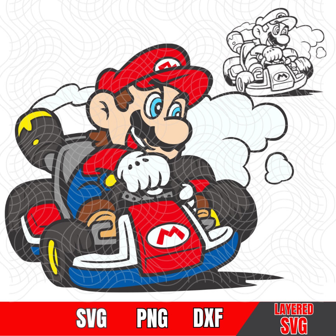 Mario Kart Svg, Super Mario SVG, Mario Cut Files, Layered by Color ...