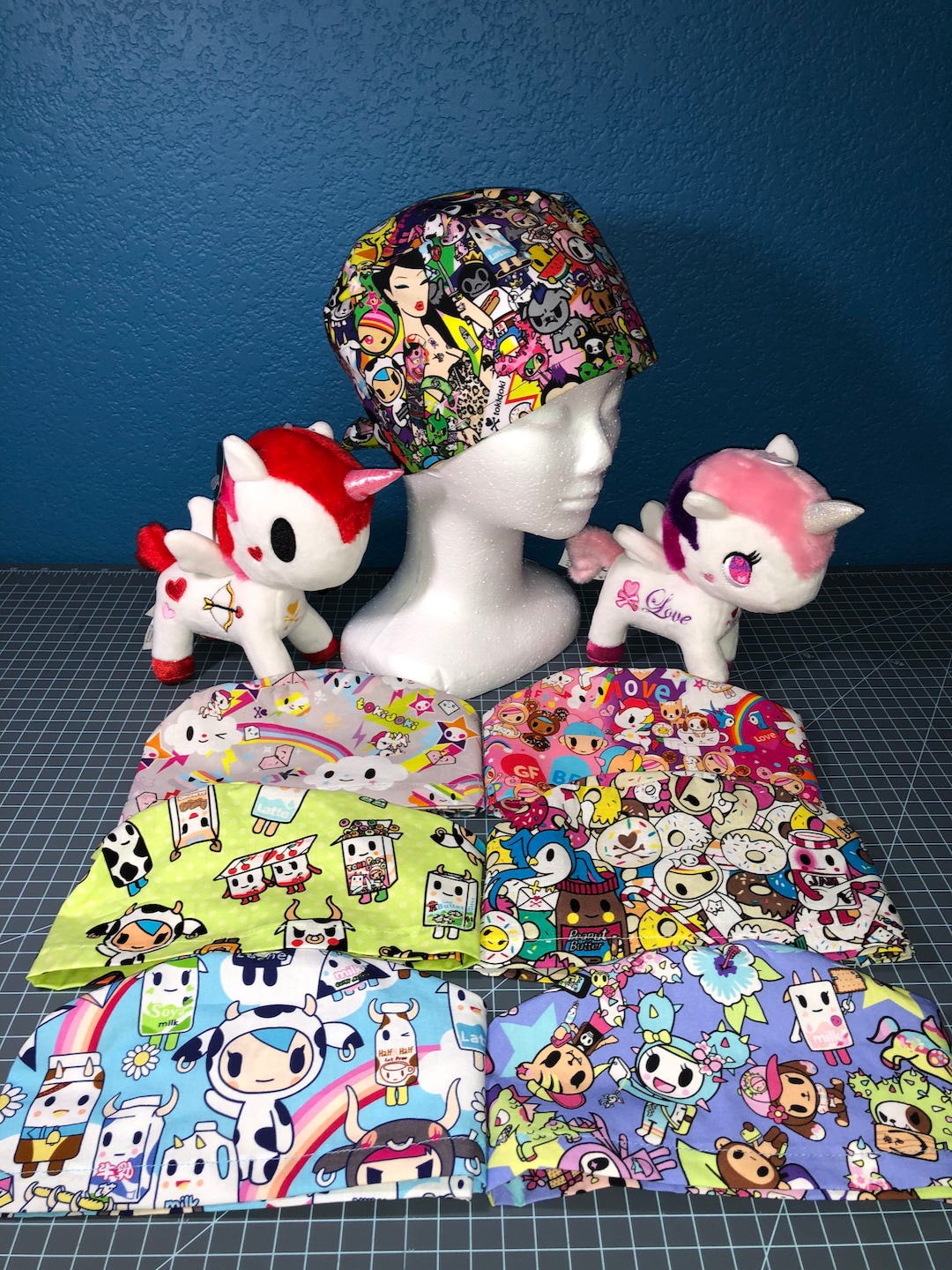 Toki Cot PT1 Scrub Hat Cap Kawaii Style Unicorn Earsaver Buttons ...