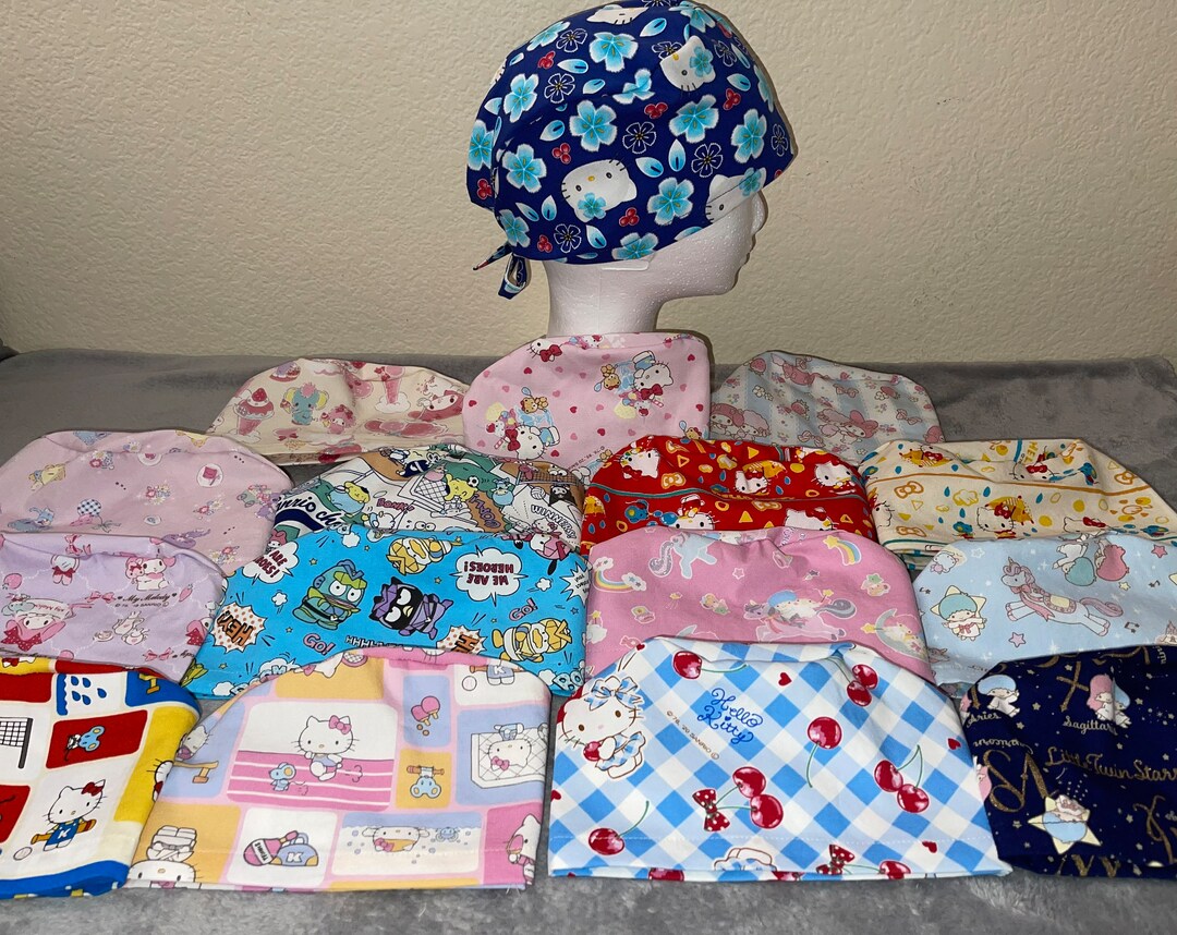 Pt3 Japan Exclusive Prints Scrub Cap Hat Kitty Cat Frog Star Unicorn ...