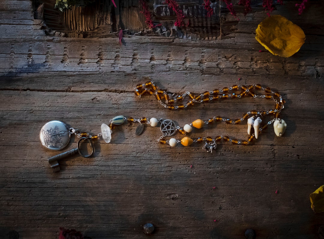 Papa Ghede Glass Bead Rosary Witchs Rosary Etsy