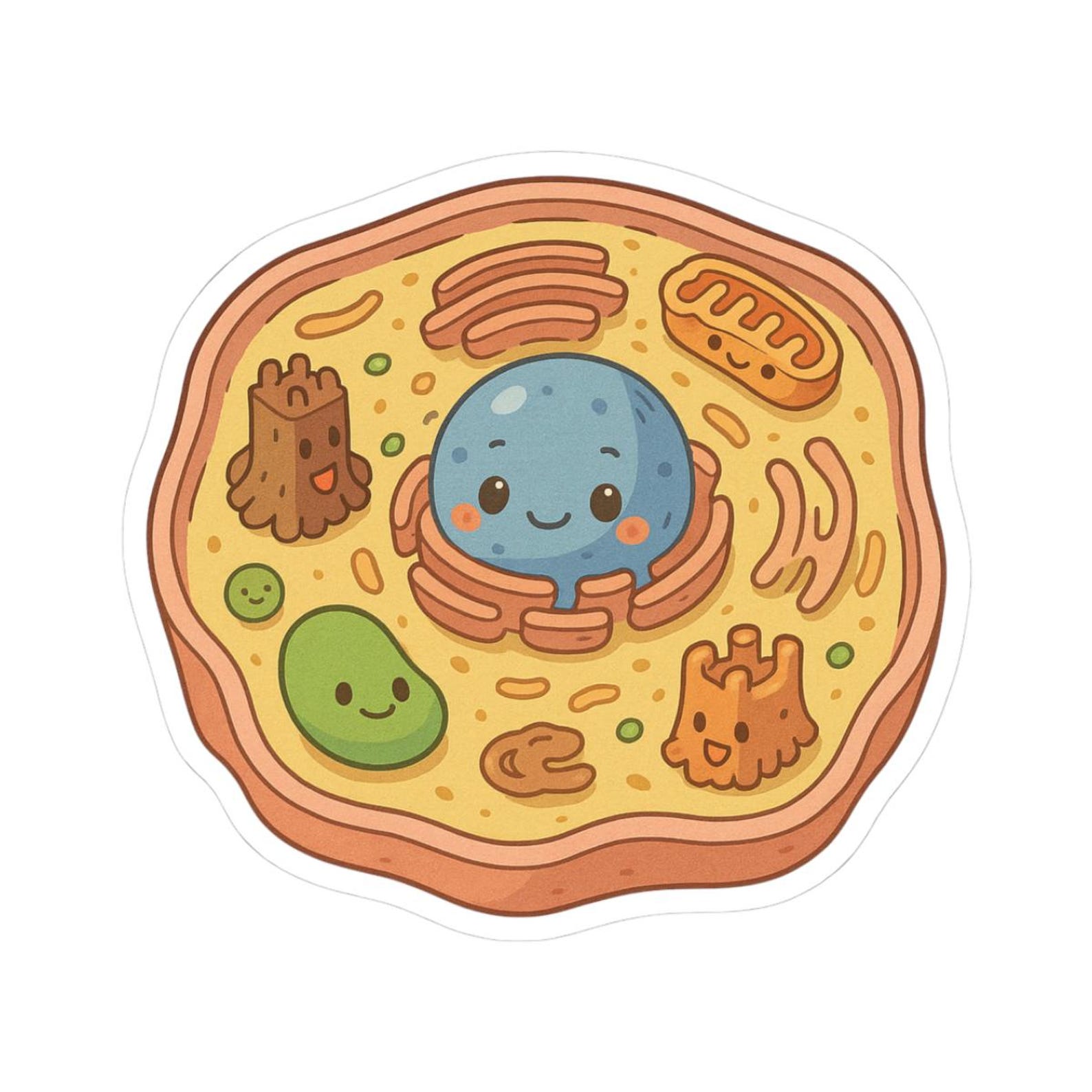 Cute Animal Cell Biology Organelles Science Nerd Sticker | Biopunk ...