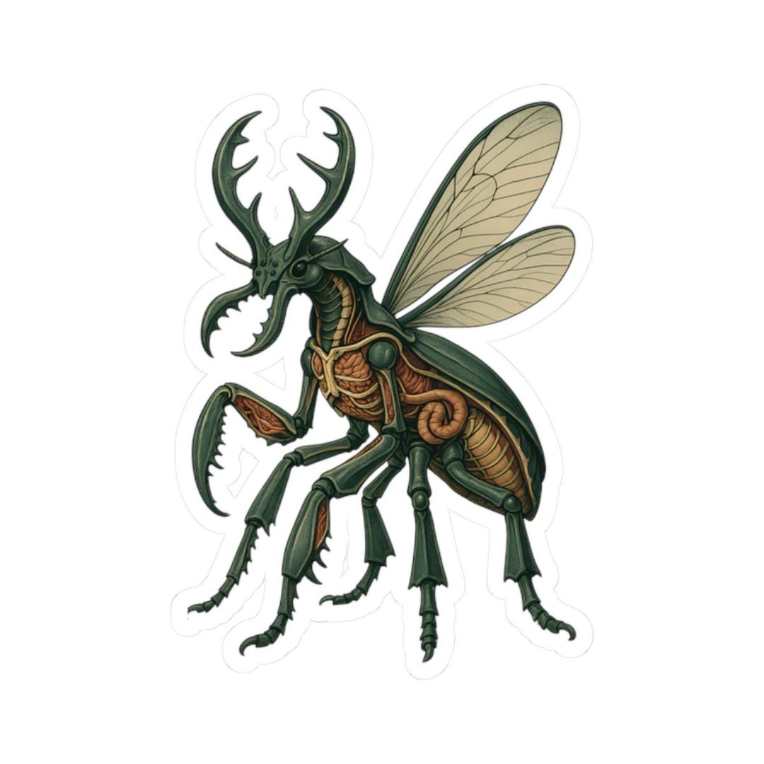 Stag Beetle Cyborg Anatomy Biopunk Science Sci Fi Sticker | Cute Funny ...