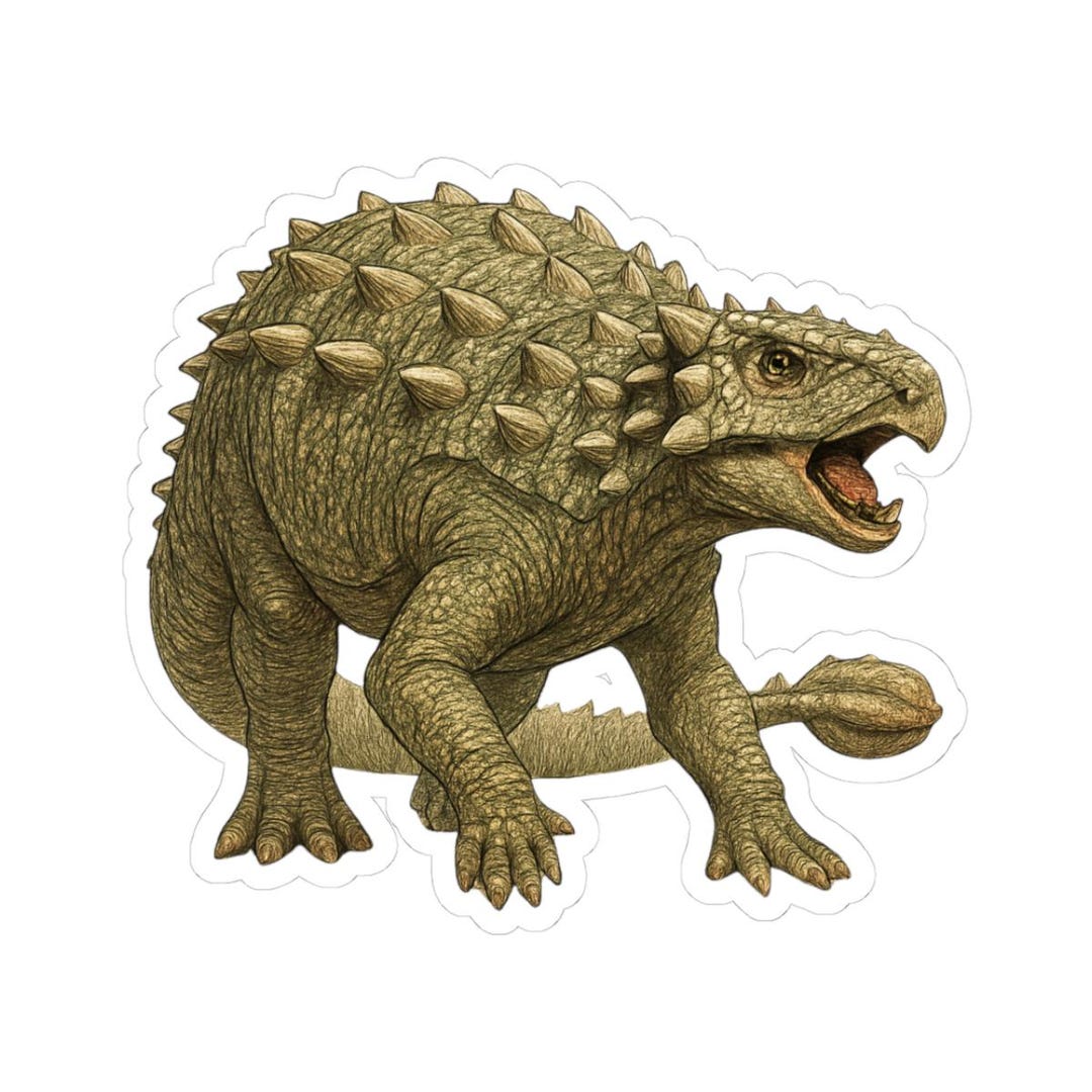 Armored Ankylosaurus Dinosaur Comic Prehistoric Sticker | Biopunk ...