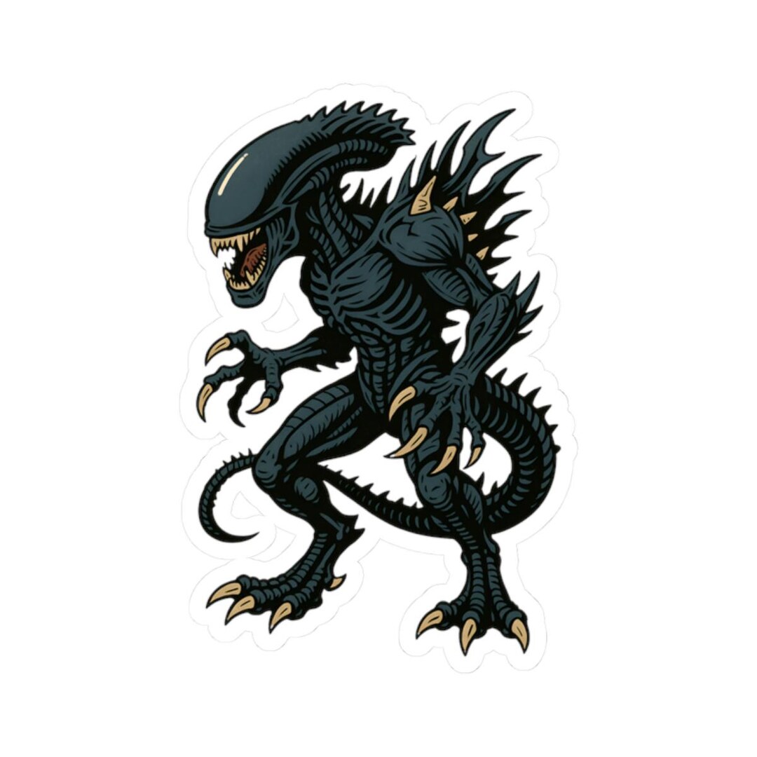 Monstrous Bioelectric Creature Evolution Art Monster Sticker | Cute ...