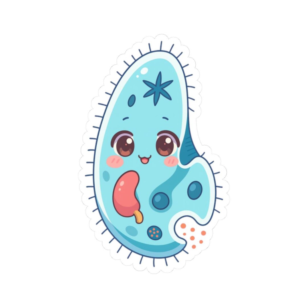 Kawaii Smiling Amoeba Cartoon Biology Anime Art Science Sticker | Cute ...