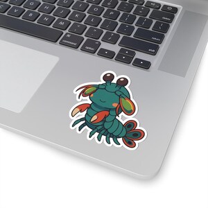 Mantis Shrimp Cartoon Smiling Colorful Appendages Fish Sticker | Cute ...