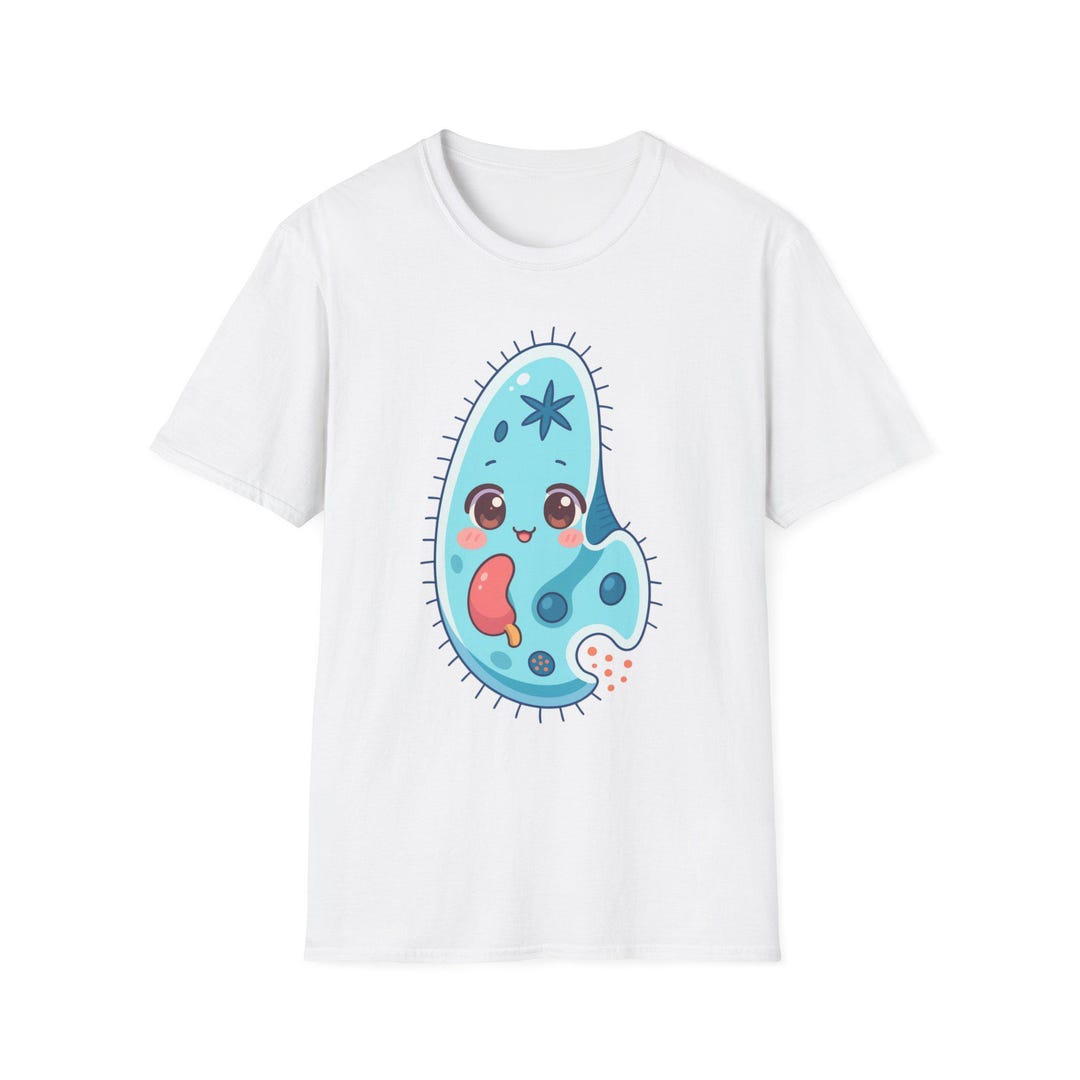 Kawaii Smiling Amoeba Cartoon Biology Anime Art Science Graphic T-shirt ...