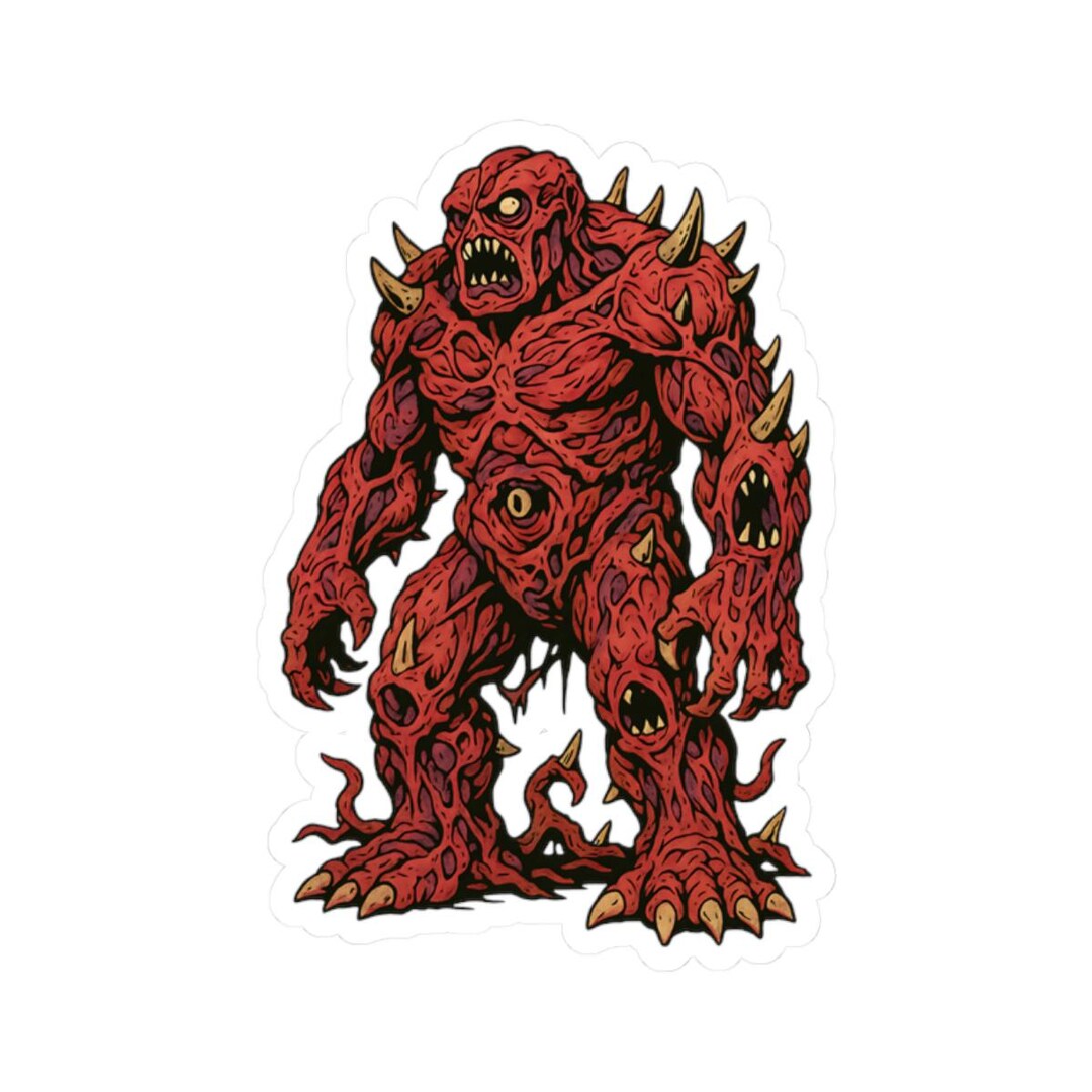 Mutant Meat Creature Biopunk Sci-fi Cartoon Monster Sticker | Cute ...