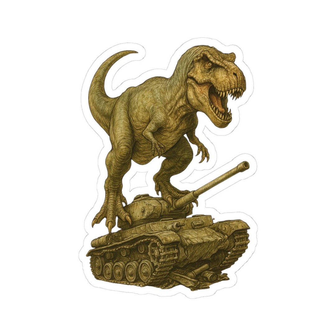 Tyrannosaurus Rex Tank Warrior Biopunk Dinosaur Sticker | Biopunk ...