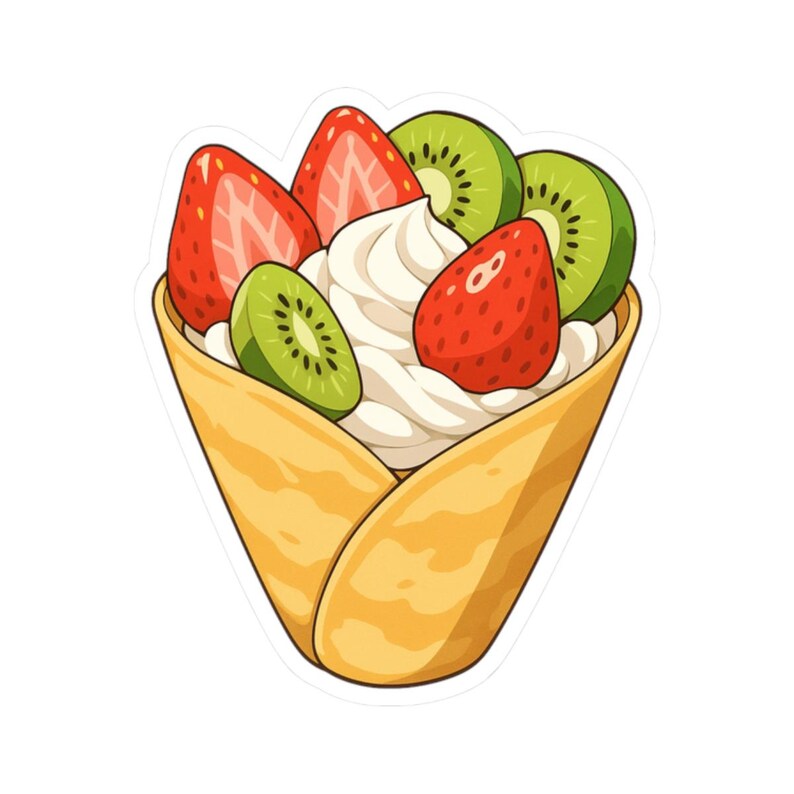 Crepe Whipped Cream Strawberries Kiwi Slices Dessert Presentation Food ...