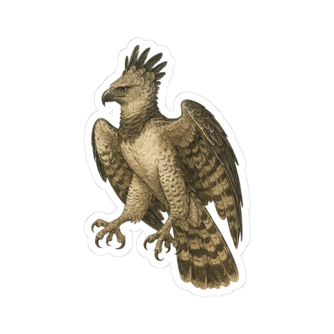Harpy Eagle Scientific Illustration Sticker | Biopunk Ambience Science ...