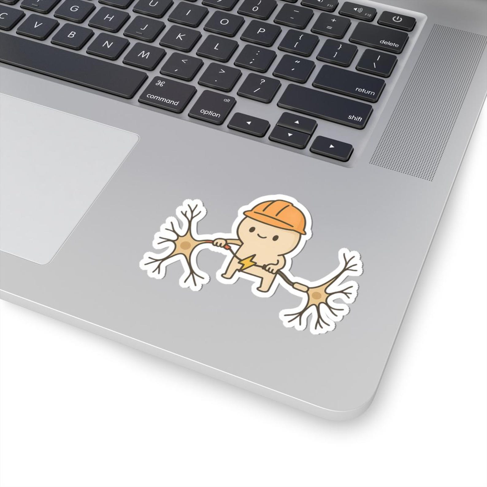 Cute Neuron Worker Sparking Synapse Cartoon Science Sticker | Cute ...
