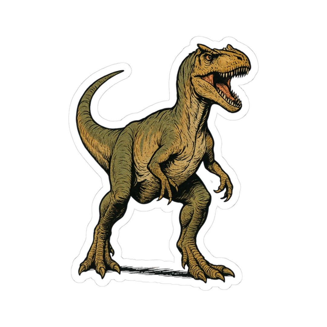Allosaurus Dinosaur Comic Style Prehistoric Art Sticker | Biopunk ...