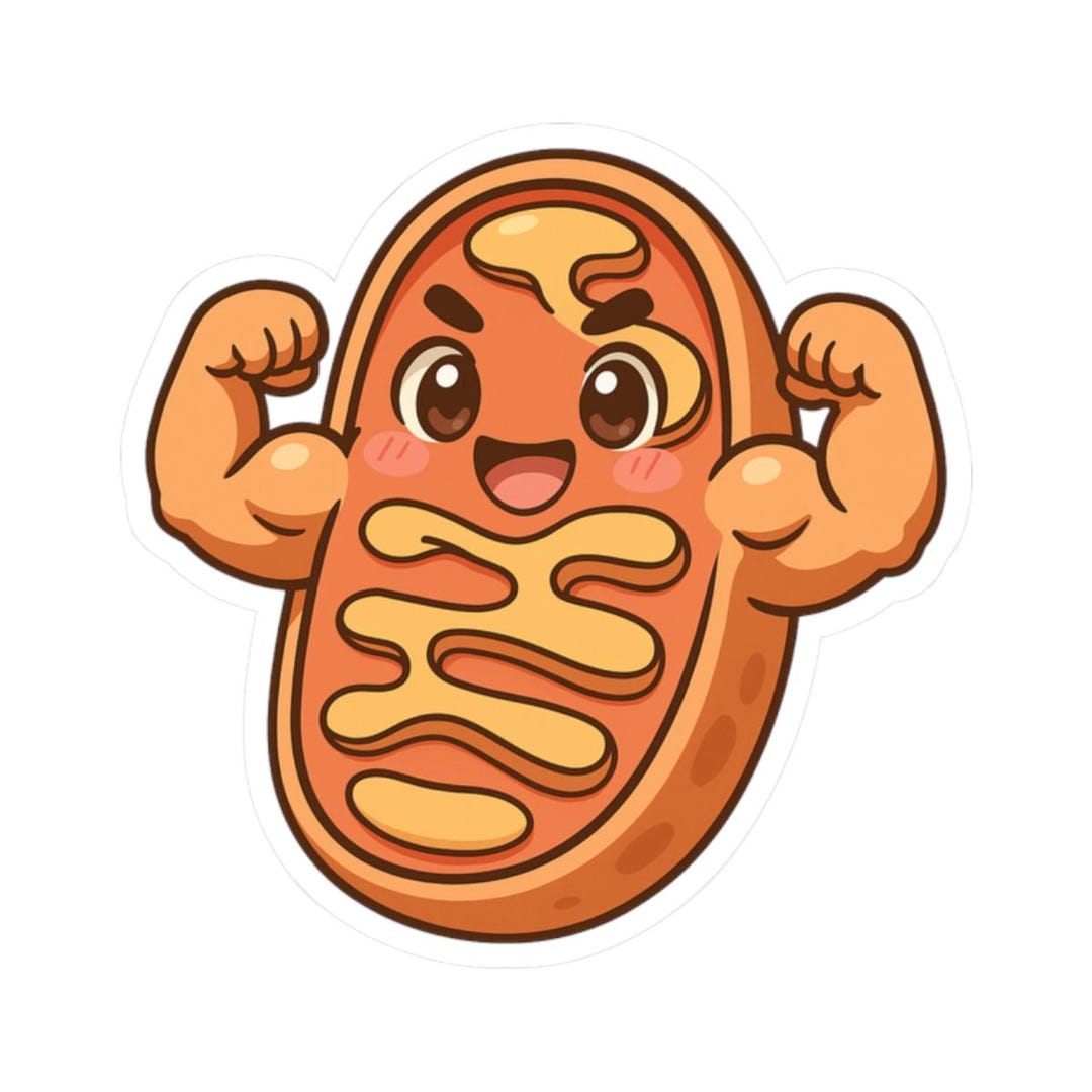 Muscular Mitochondria Cartoon Anime Biology Art Science Sticker | Cute ...