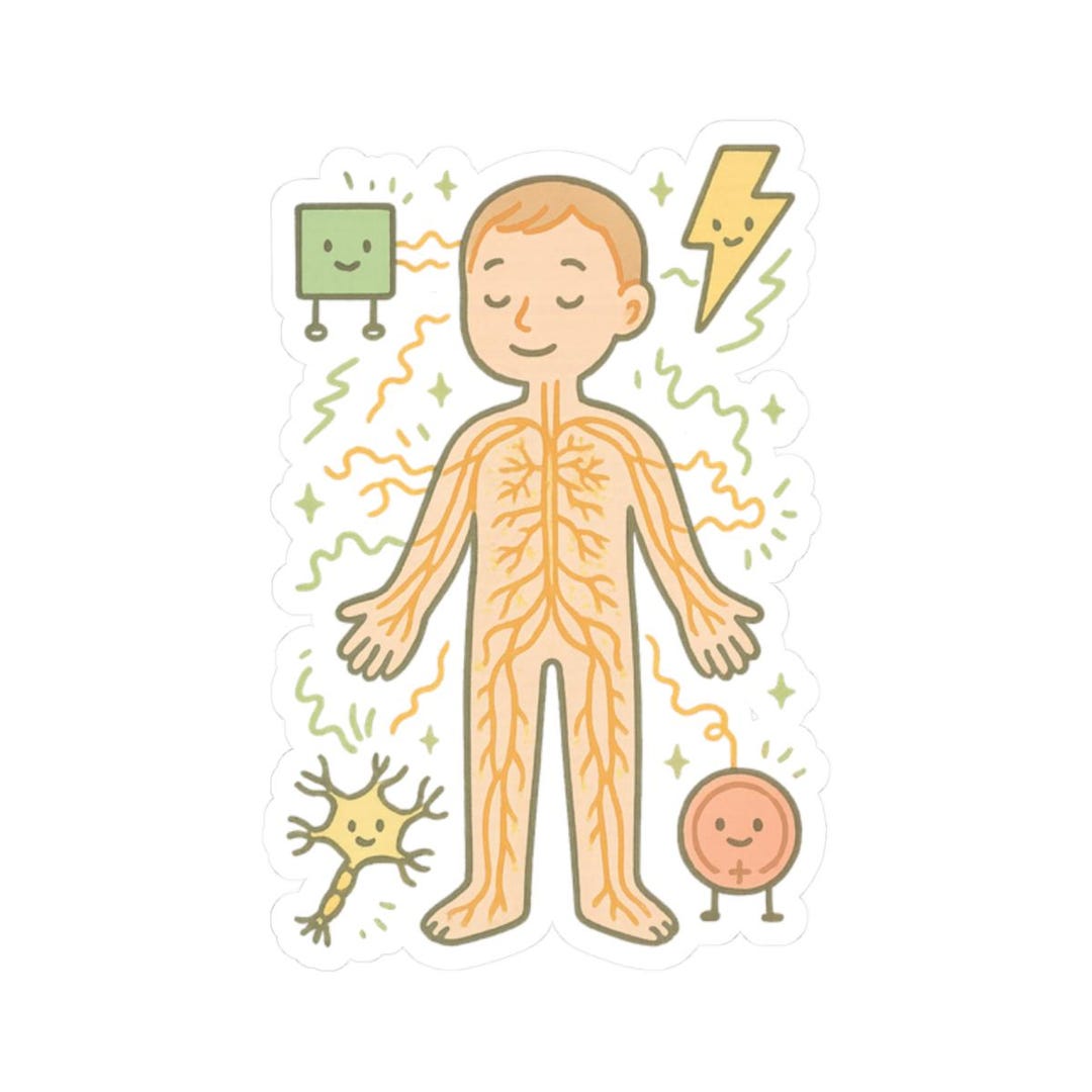 Human Nervous System Neuron Bioelectricity Science Sticker | Cute Funny ...
